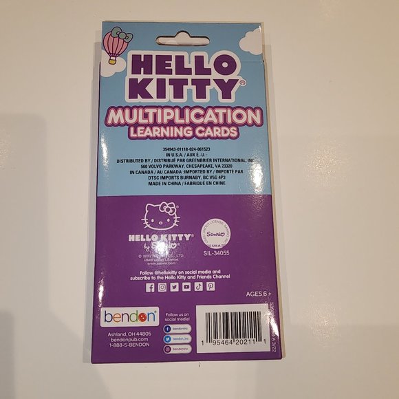 Hello Kitty | Toys | Hello Kitty Multiplication Learning Cards Nwot ...
